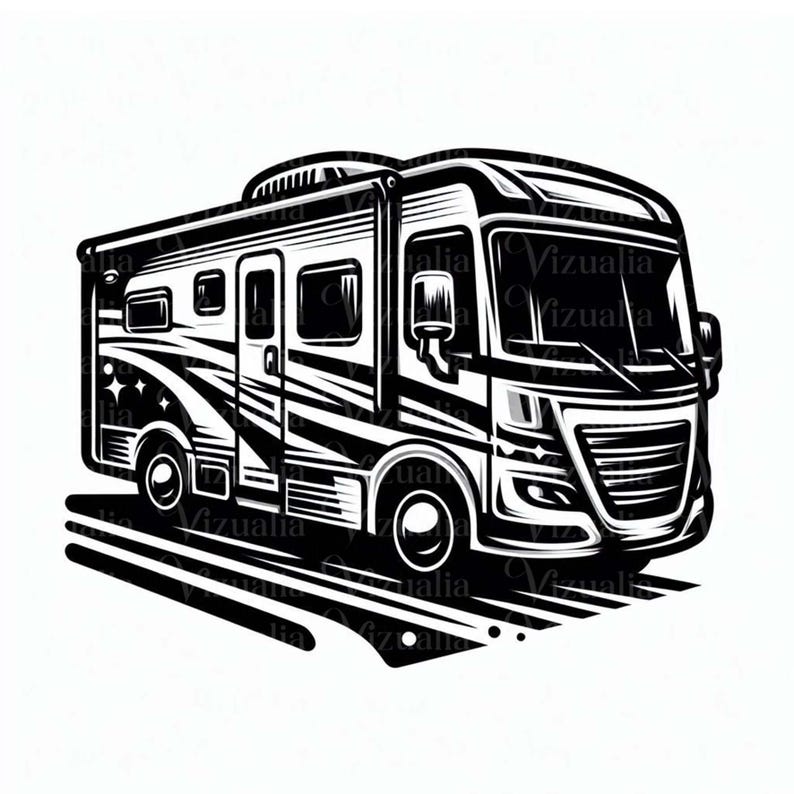 Digital Camper Illustration - Etsy