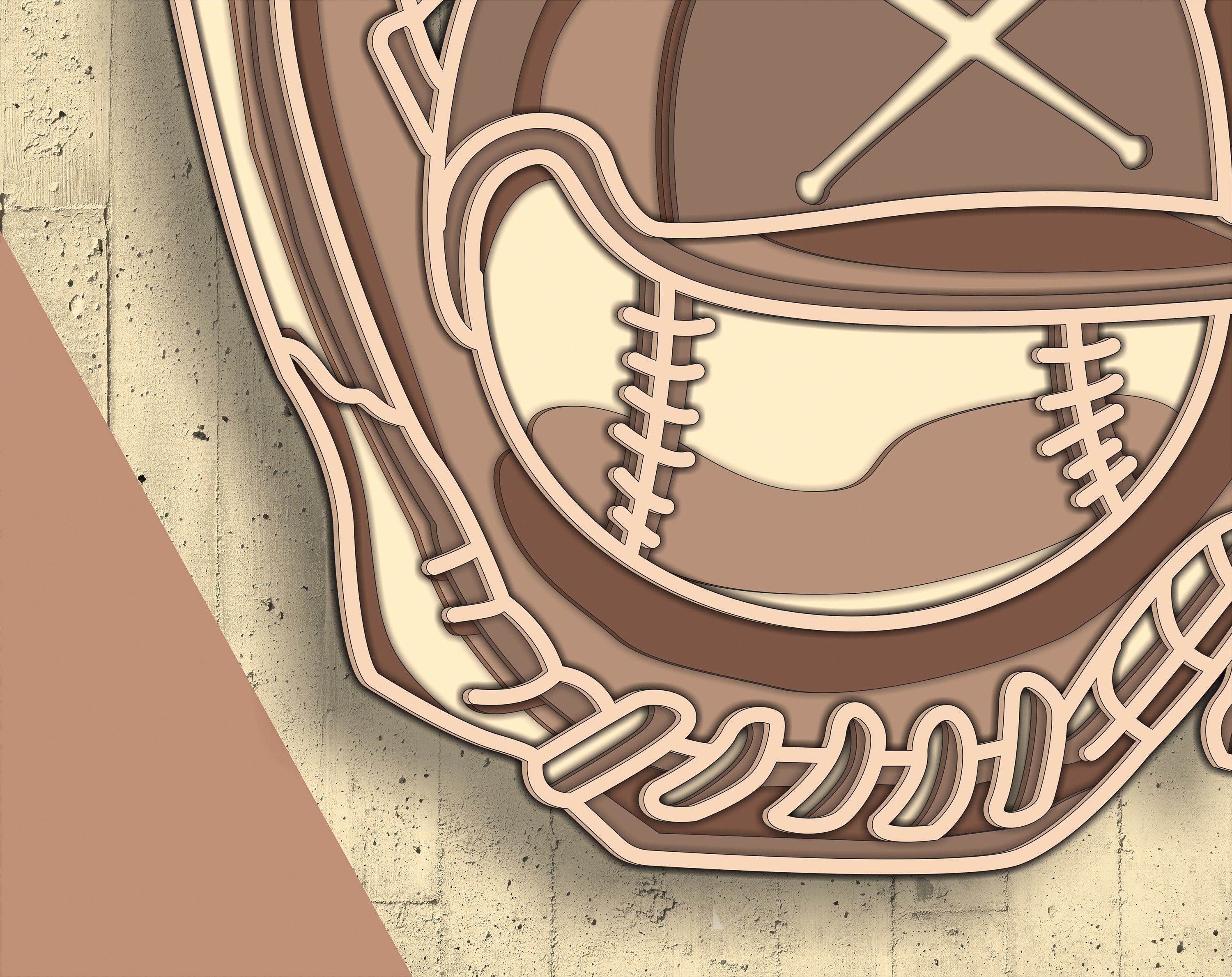 3D Baseball SVG Multilayer File / Mandala Laser Cut File / Baseball SVG ...