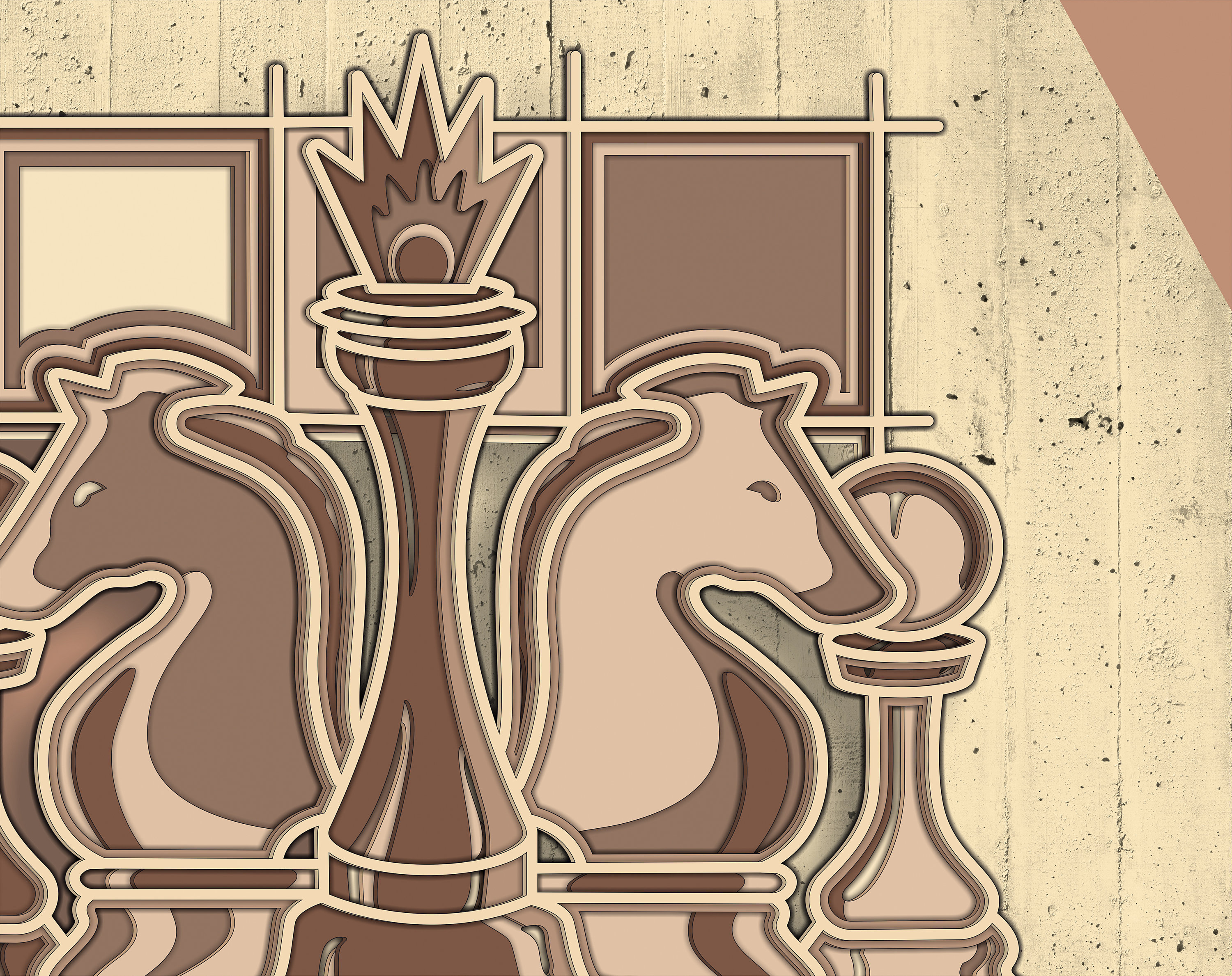 3D Chess SVG Multilayer File / Laser Cut File / Chess SVG / Digital ...