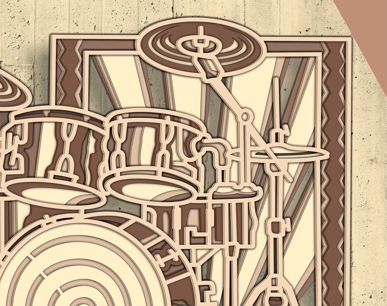 Drums 3D Layered SVG File / Mandala Laser Cut File / Gift for Music ...