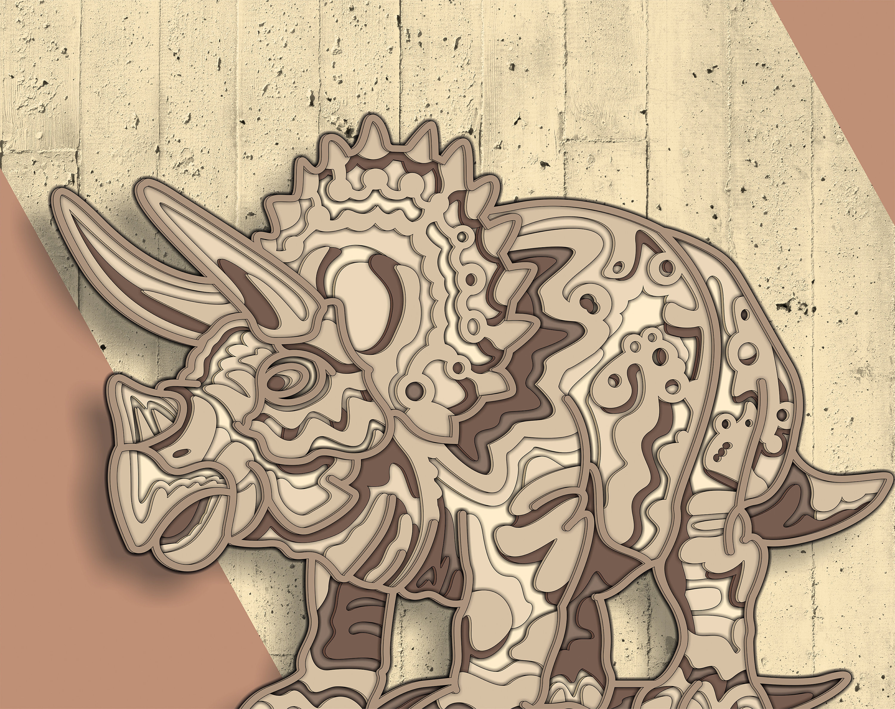 Dinosaur 3D Multilayer SVG/ Laser Cut Home Decor / Dinosaur SVG ...