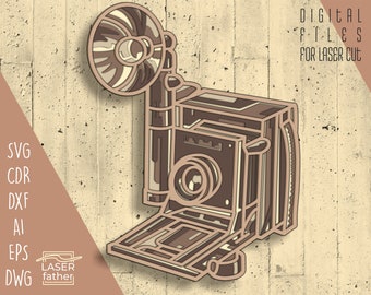 3D Retro Camera Layered SVG File / Instant Download / Laser - Etsy