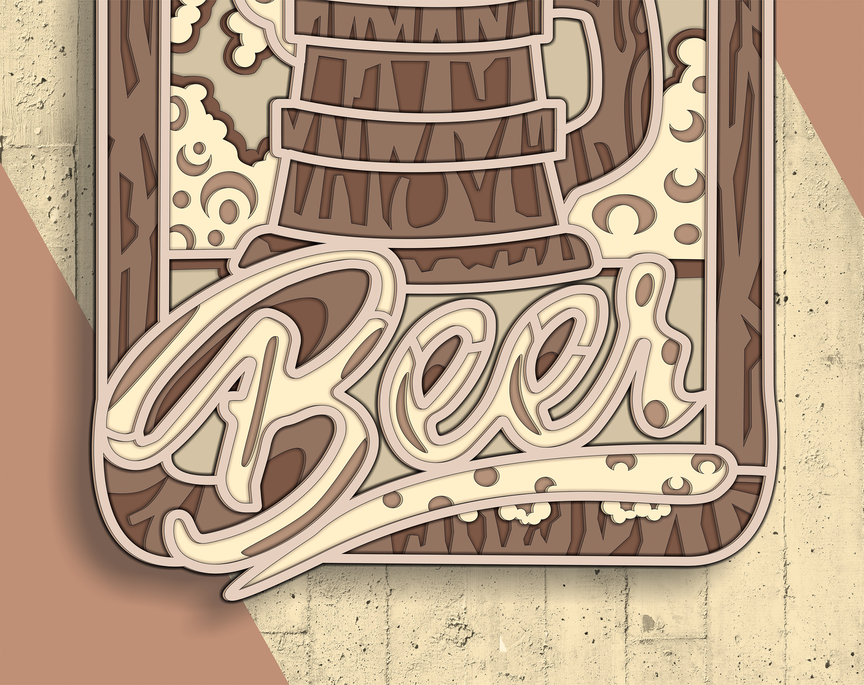 3D Beer SVG Layers File / Laser Cut Home Decor / Beer SVG / Instant ...