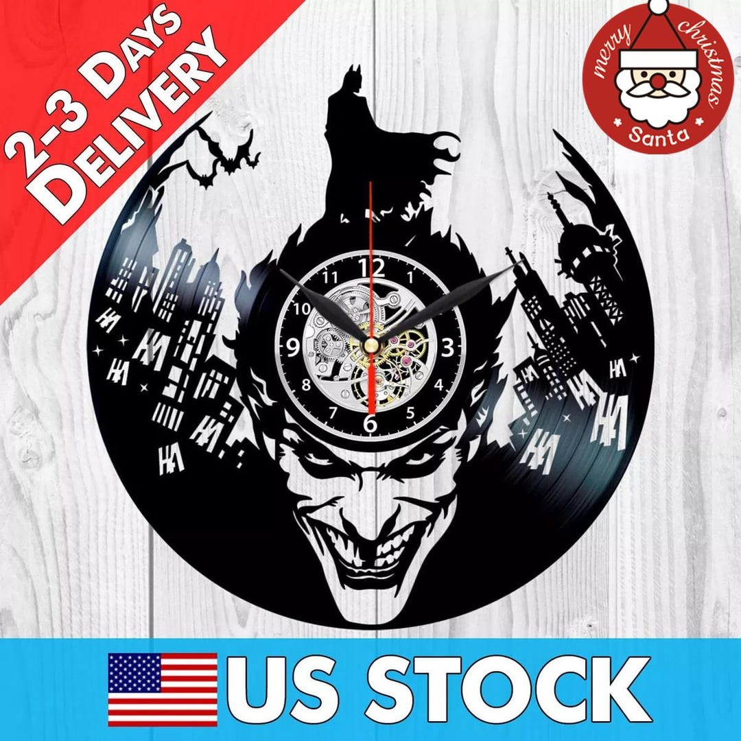 Joker Christmas Gift, Vinyl Record Clock, Superhero Decorations ...