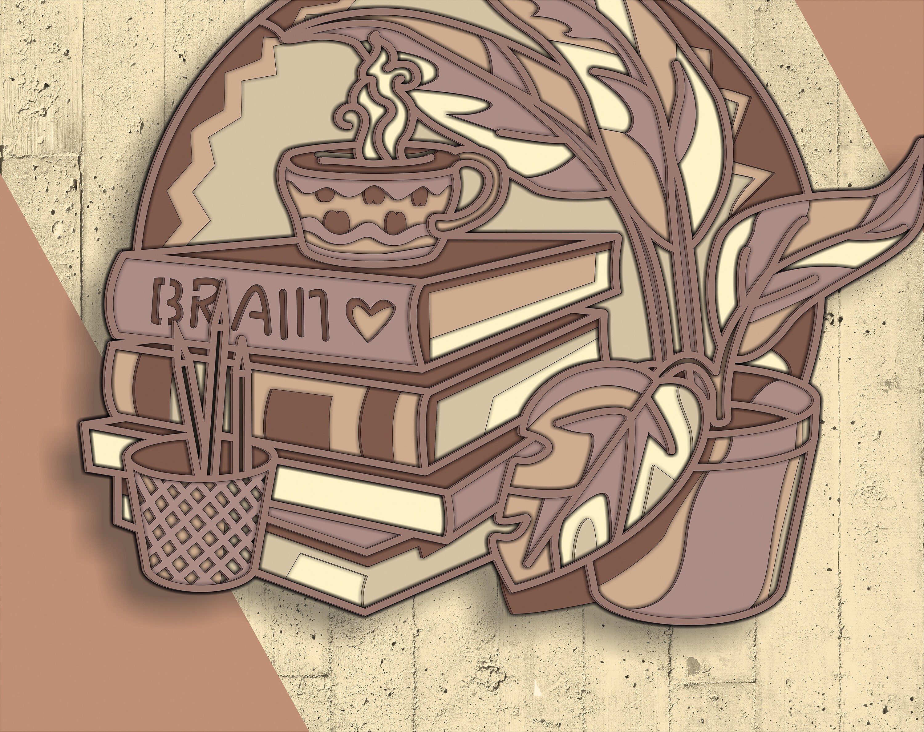 Books 3D Layered SVG File / Laser Cut File / Books Craft Gift / Instant ...