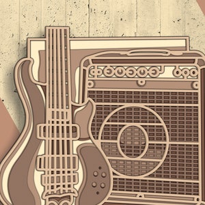 Bass Guitar 3D Layered SVG File / Laser Cut File / Gift for Music Lover ...