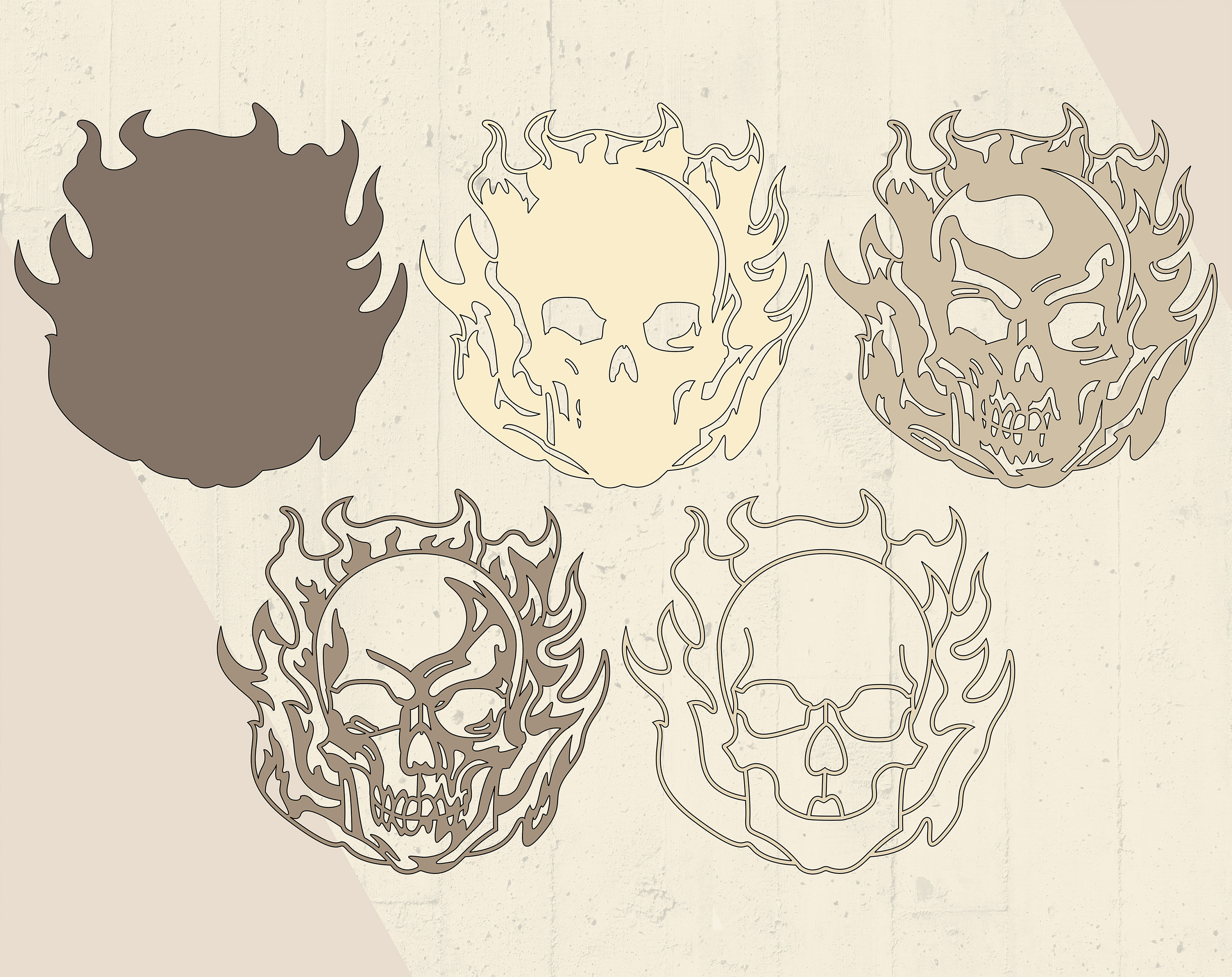 Skull 3D Layered SVG File / 5 Layers Laser Cut File / Craft Gift for ...