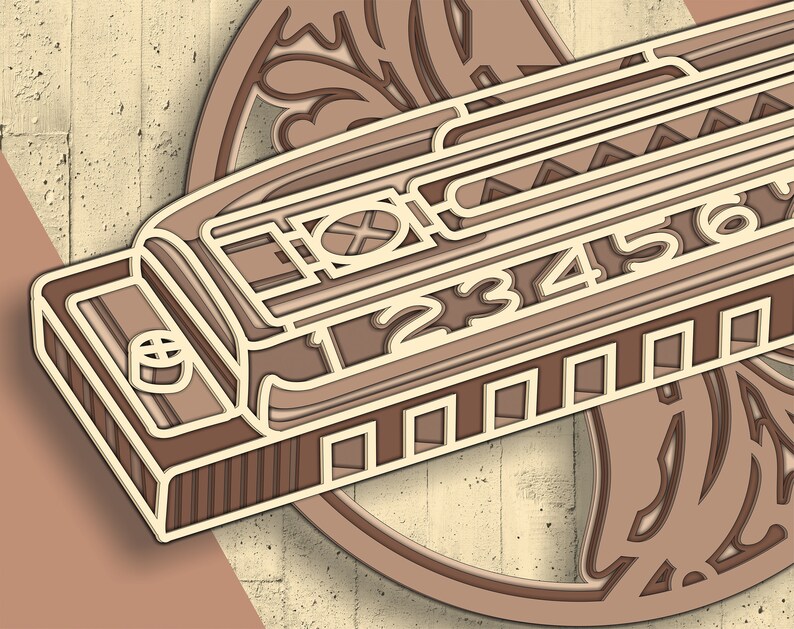 Harmonica 3D Multilayered SVG File / Laser Cut File / Gift for Crafter ...