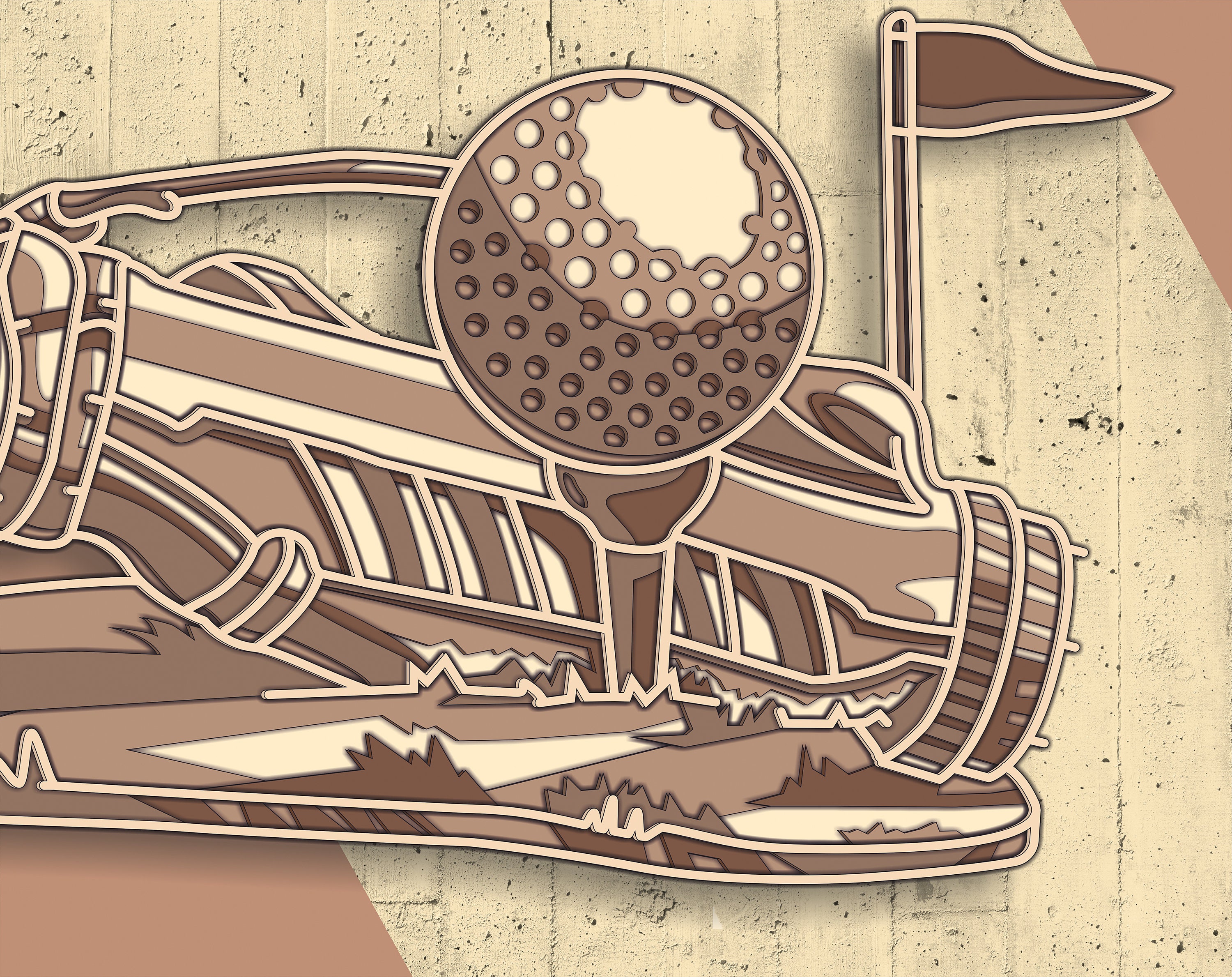 Golf 3D Layered SVG Laser Cut File / Golf SVG / Sport Lover Gift ...