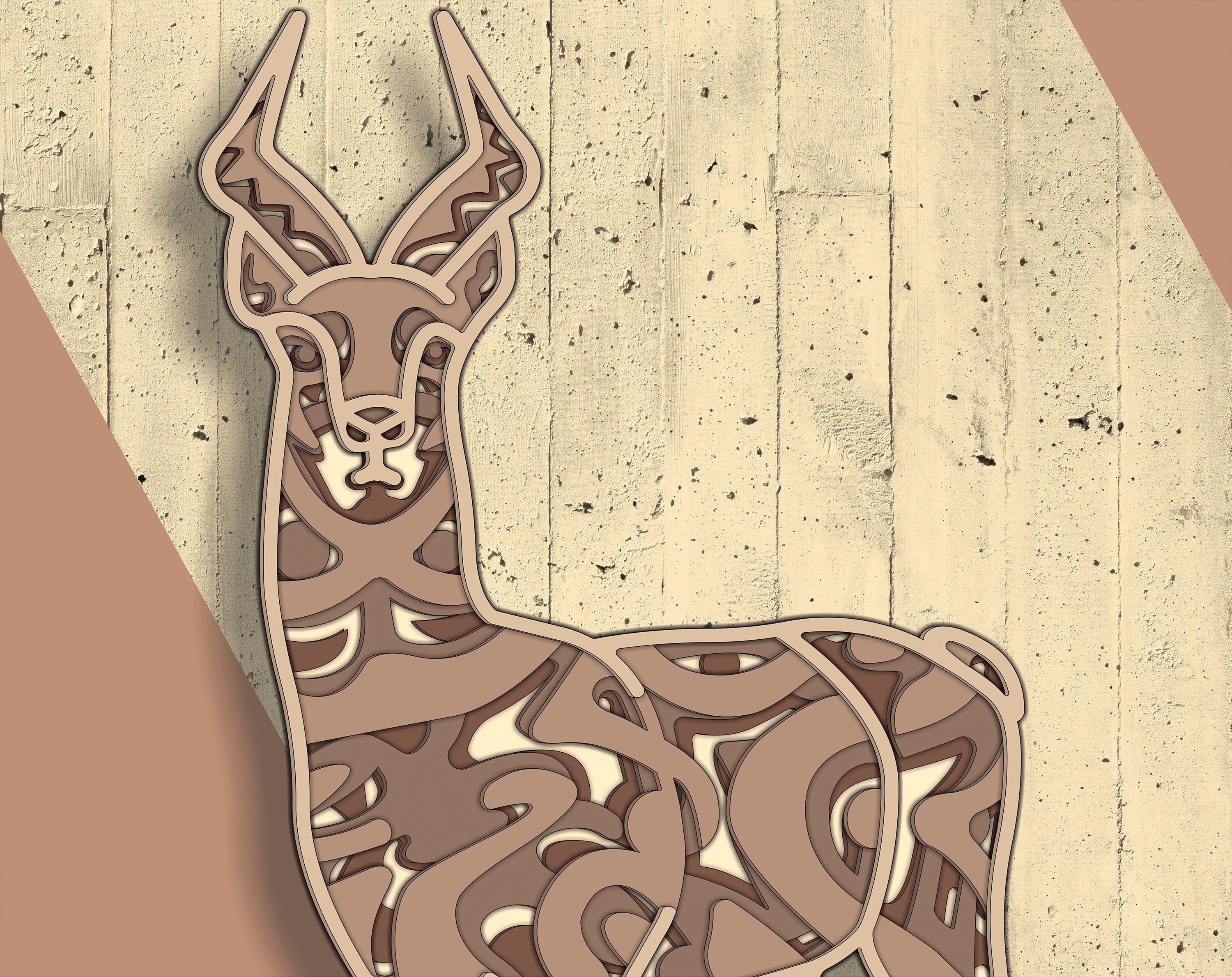 Antelope SVG Multilayered 3D Design / 5 Layers Laser Cut Files ...