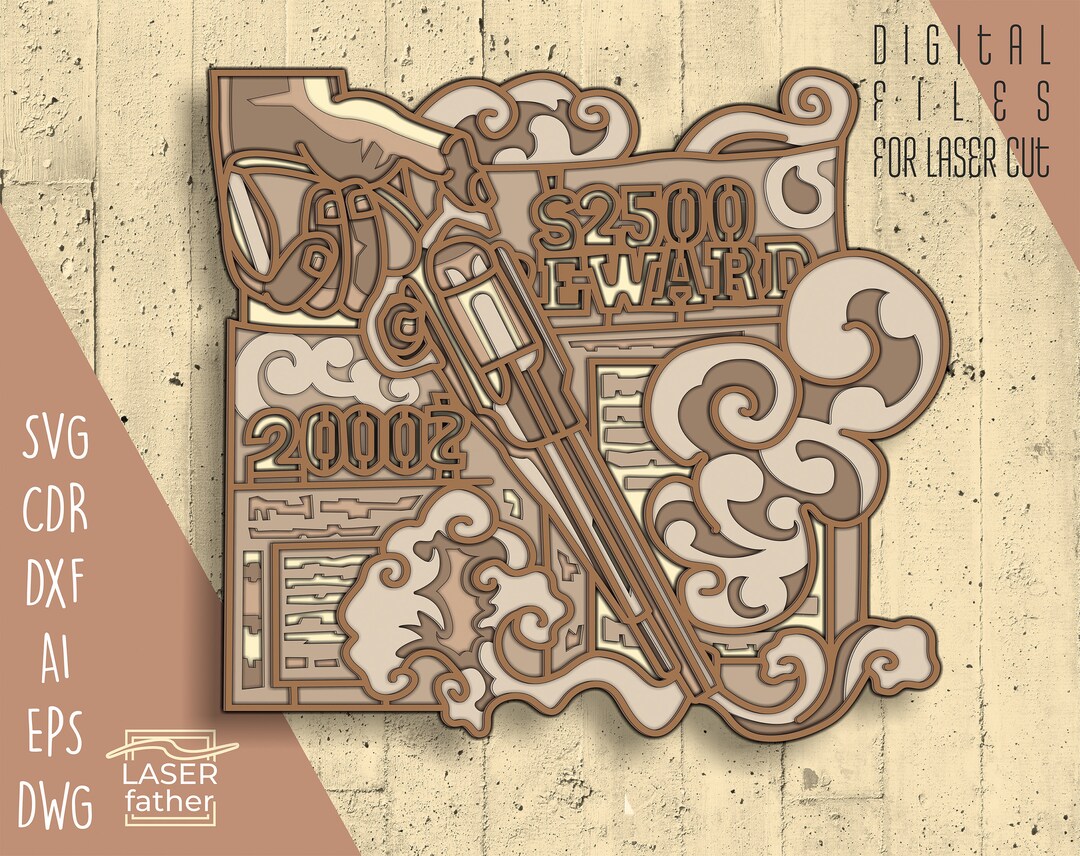 Pistol 3D Multilayered SVG File / Digital Download / Laser Cut Files ...