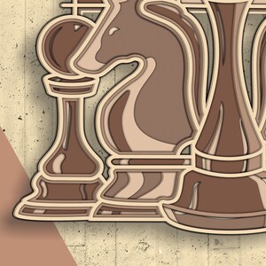 3D Chess SVG Multilayer File / Laser Cut File / Chess SVG / Digital ...