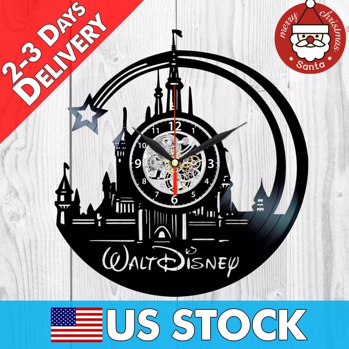 Disneyland Castle Vinyl Record Clock, Nursery Christmas Gift, Child ...