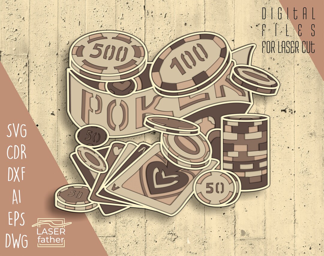 3D Poker SVG Multilayered File / Digital Download / 5 Layers Laser Cut ...