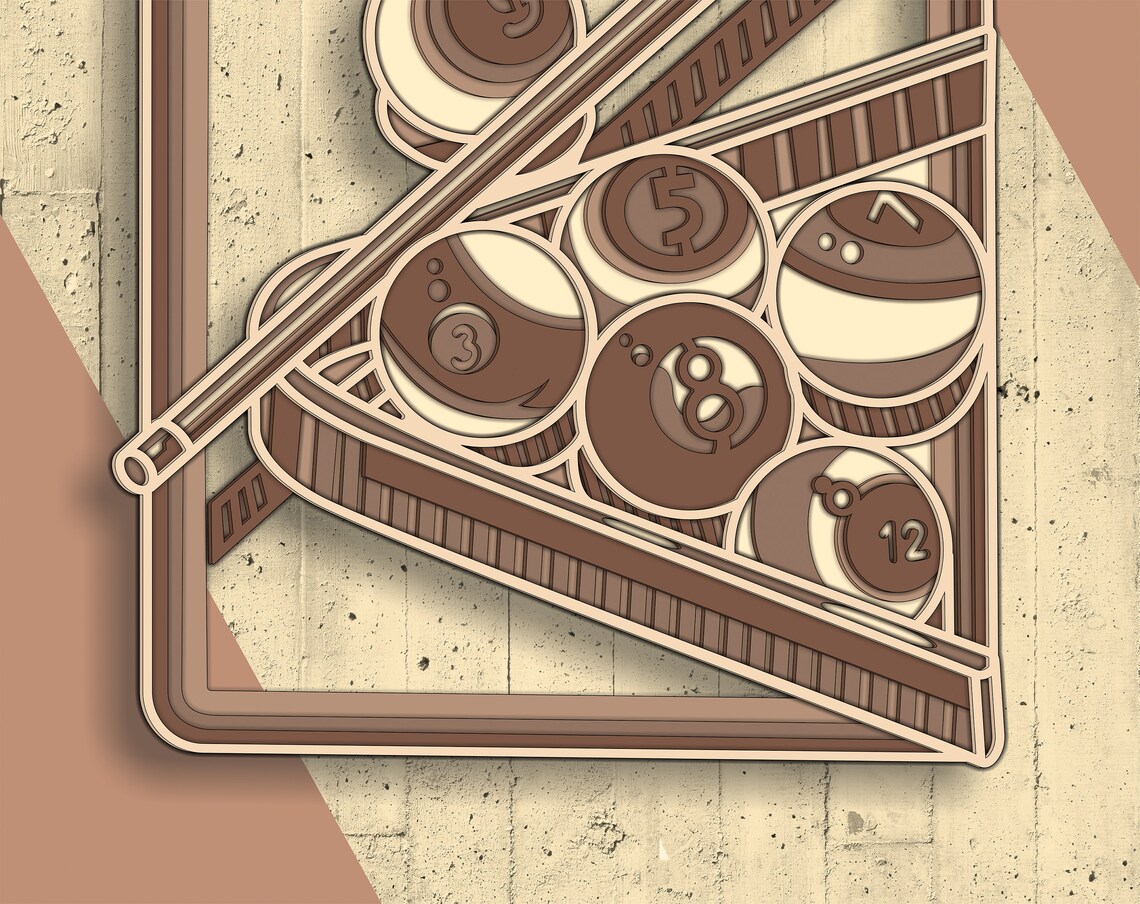 3D Billiard SVG Multilayer File / Mandala Laser Cut File / Billiard SVG ...