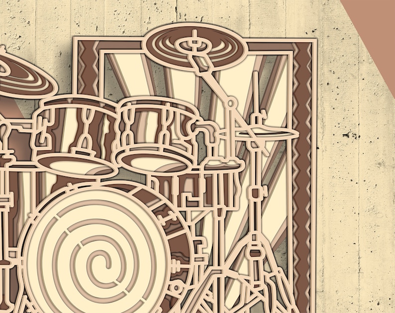 Drums 3D Layered SVG File / Mandala Laser Cut File / Gift for Music ...