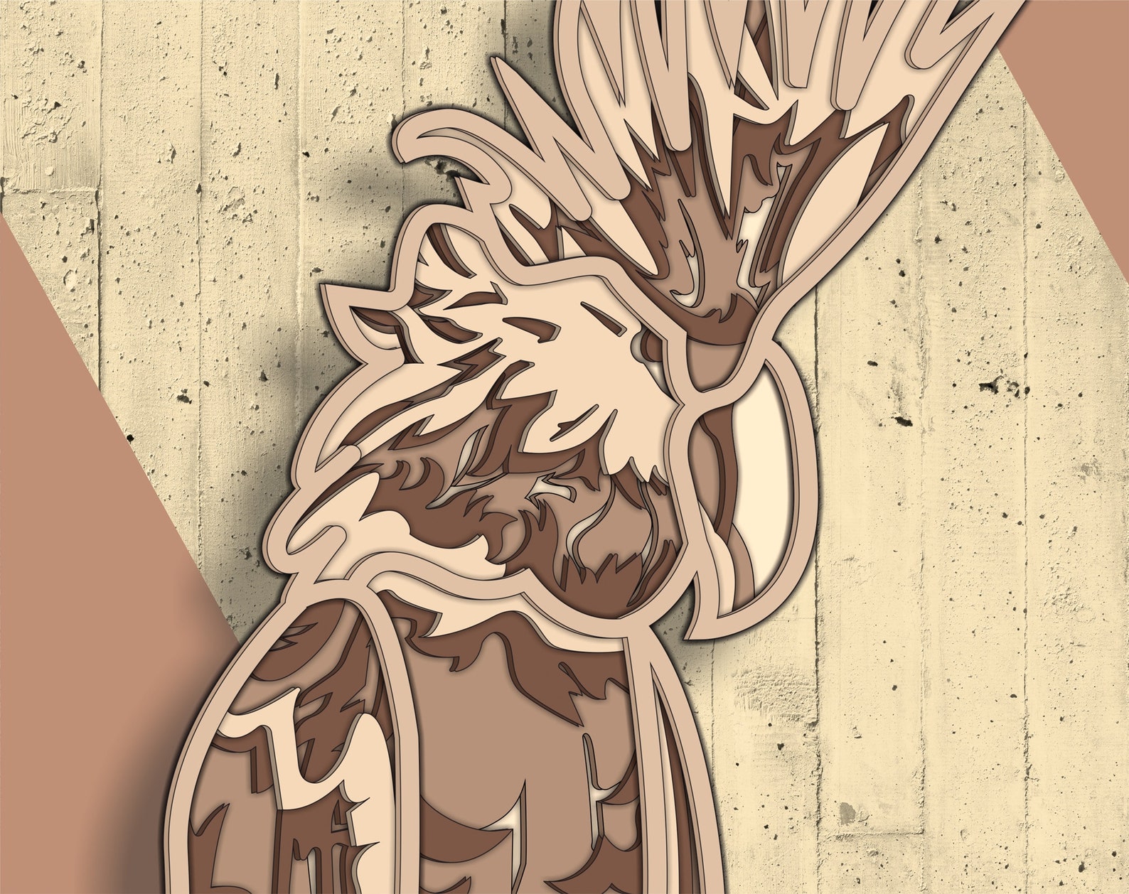 Parrot SVG Layered 3D Design / Laser Cut Files / 5 Layers Parrot ...