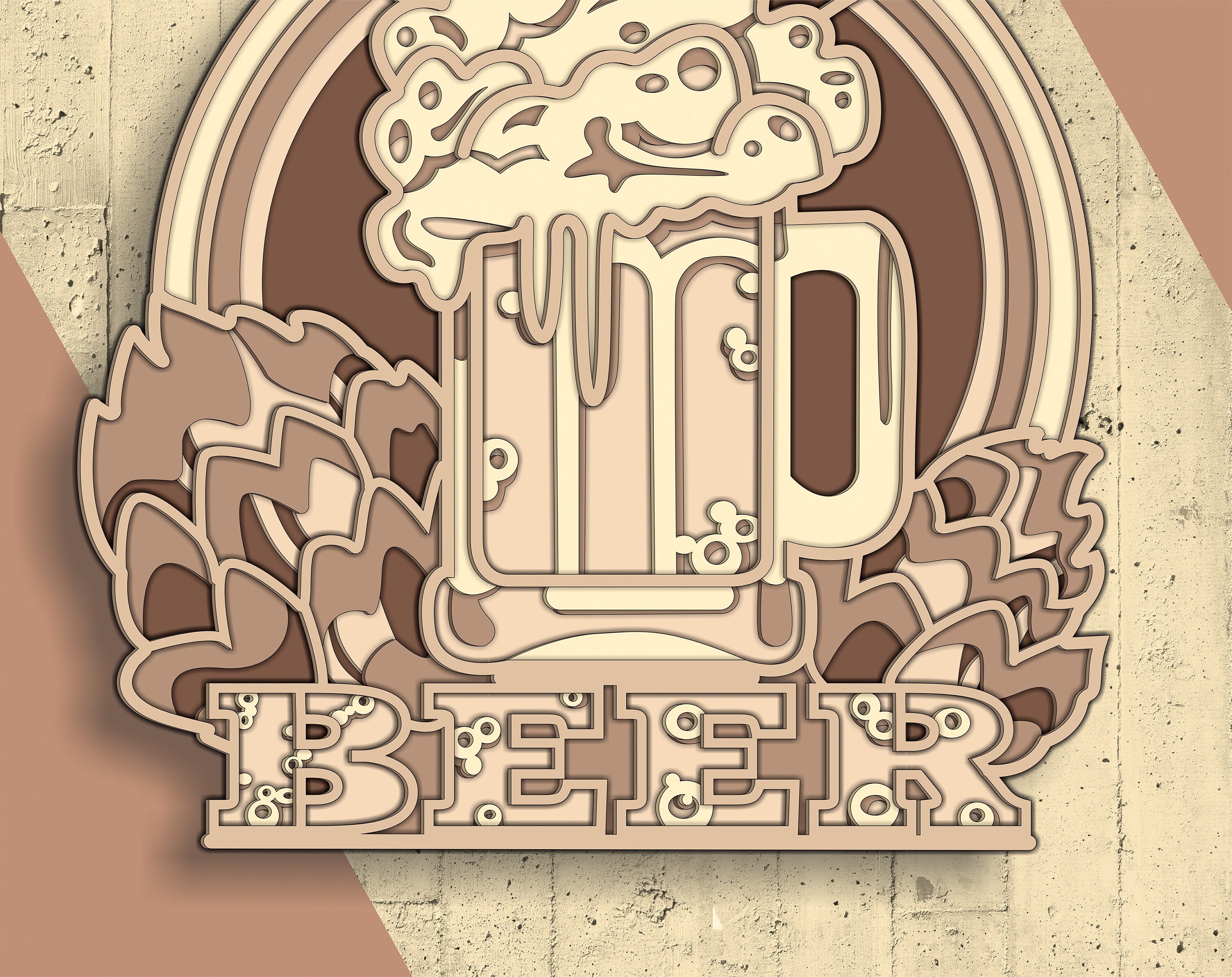 Beer 3D Layers SVG File / Laser Cut Home Decor / Beer SVG / - Etsy