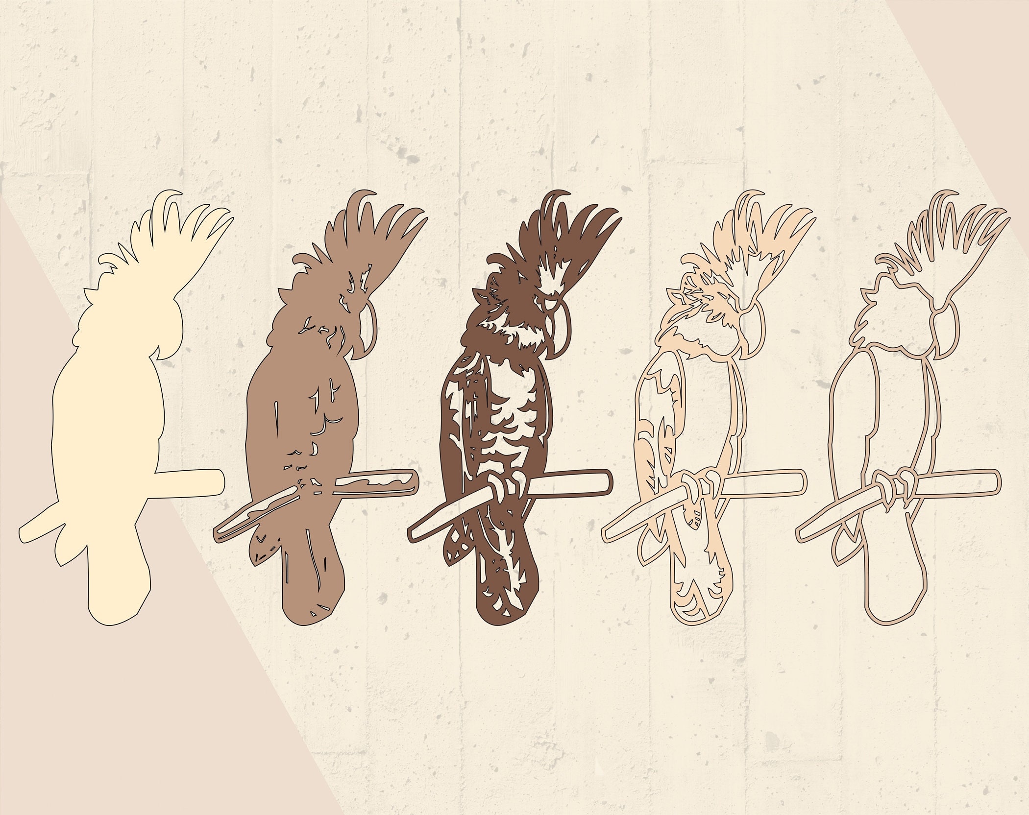 Parrot SVG Layered 3D Design / Laser Cut Files / 5 Layers Parrot ...