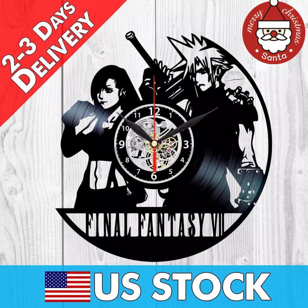 Final Fantasy Vinyl Record Clock, Christmas Gifts for Brother, Boys ...