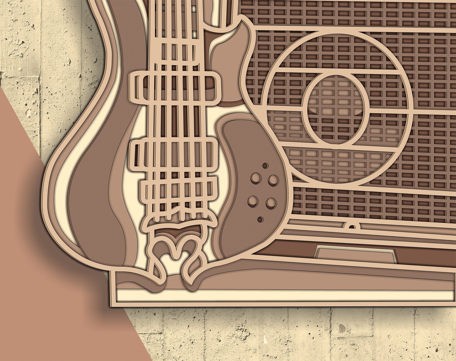 Bass Guitar 3D Layered SVG File / Laser Cut File / Gift for Music Lover ...
