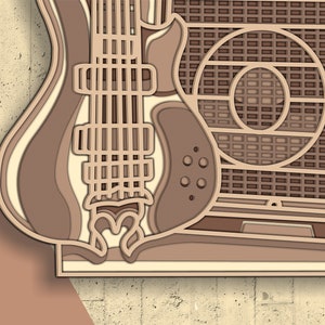 Bass Guitar 3D Layered SVG File / Laser Cut File / Gift for Music Lover ...