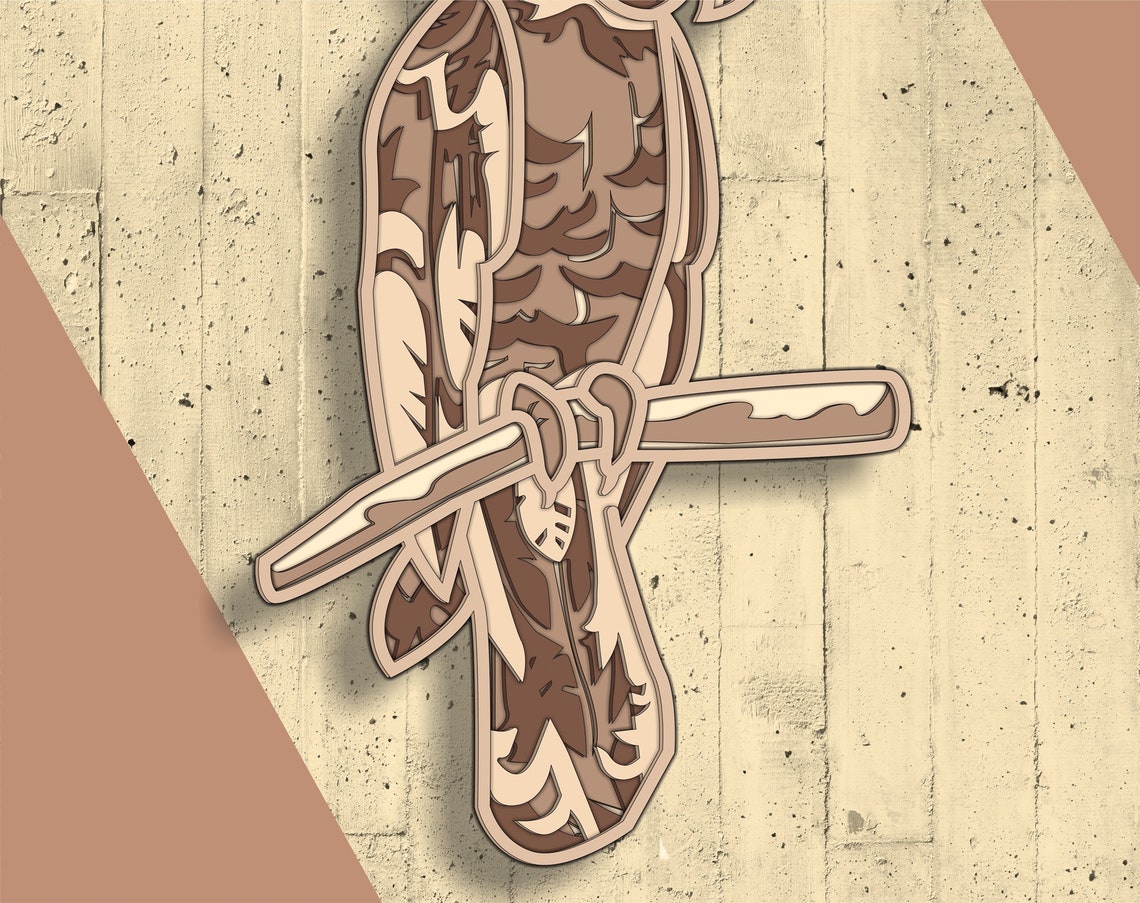 Parrot SVG Layered 3D Design / Laser Cut Files / 5 Layers Parrot ...