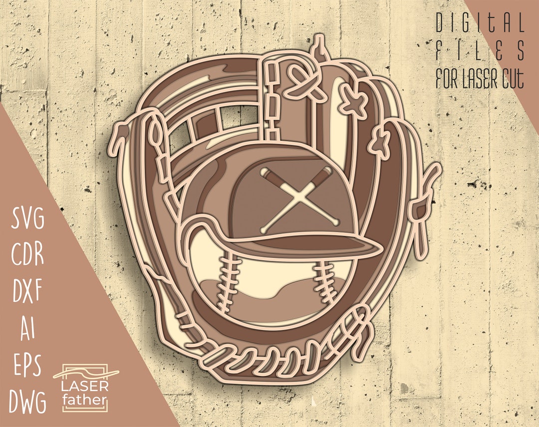 3D Baseball SVG Multilayer File / Mandala Laser Cut File / Baseball SVG ...