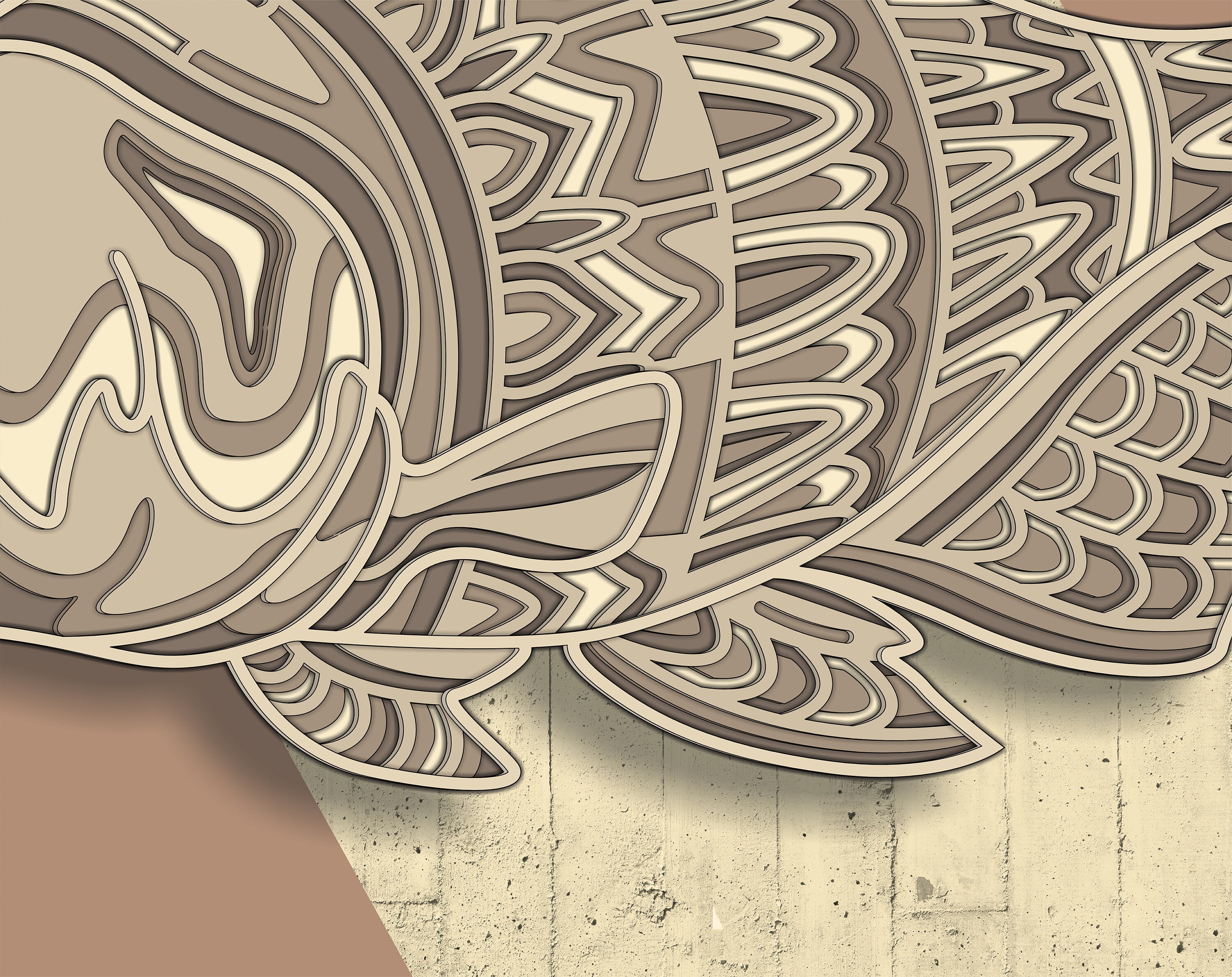 Fish 3D Multilayered SVG File / 5 Layers Laser Cut File / Mandala Craft ...