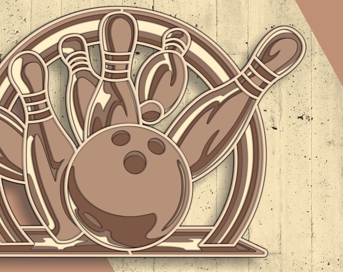 Bowling 3D Multilayered SVG File / 5 Layers Laser Cut File / Gift for ...