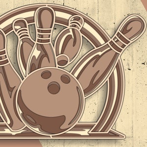 Bowling 3D Multilayered SVG File / 5 Layers Laser Cut File / Gift for ...