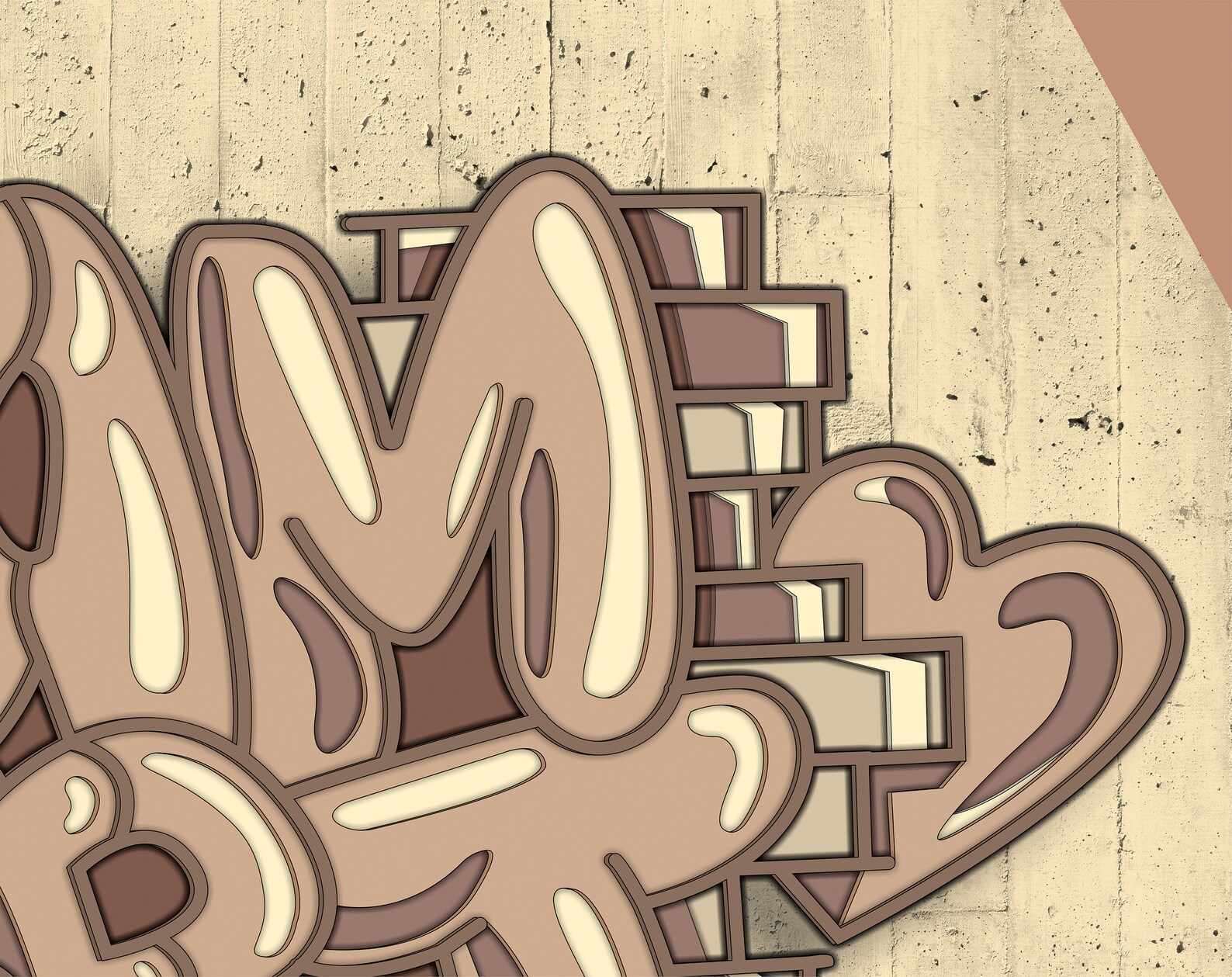 3D Graffiti Layered SVG File / Laser Cut File / Mandala Craft Gift ...