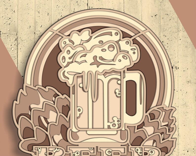 Beer 3D Layers SVG File / Laser Cut Home Decor / Beer SVG / - Etsy