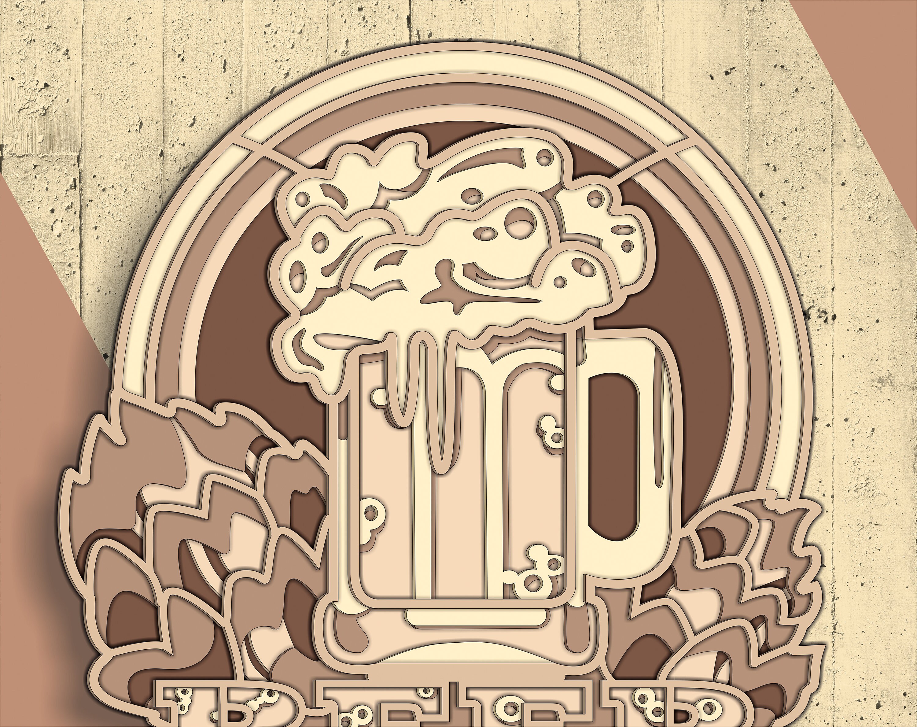 Beer 3D Layers SVG File / Laser Cut Home Decor / Beer SVG / Mandala ...