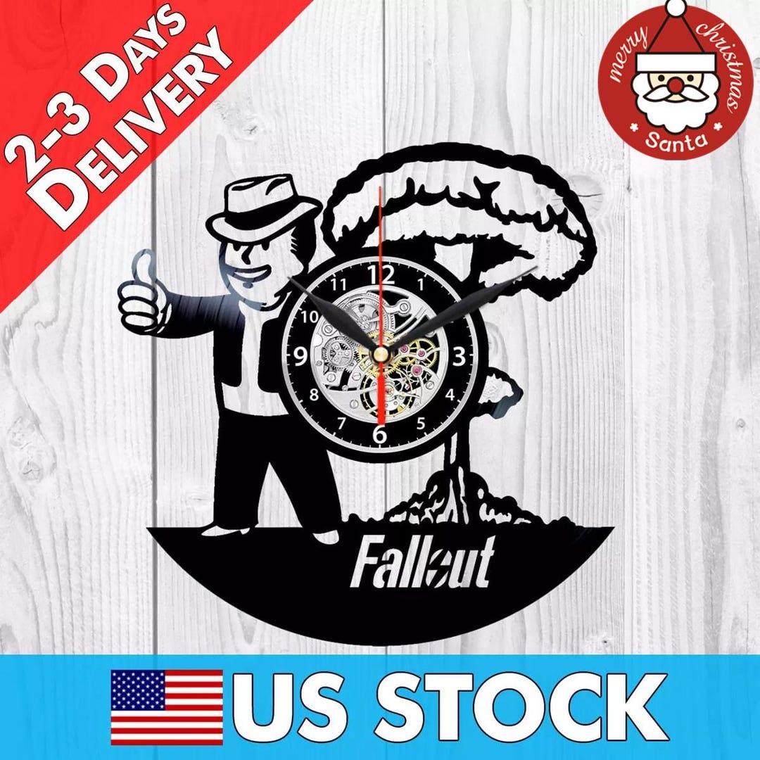 Fallout Vinyl Record Clock, Christmas Gift for Friend, Teenage Boy Room ...