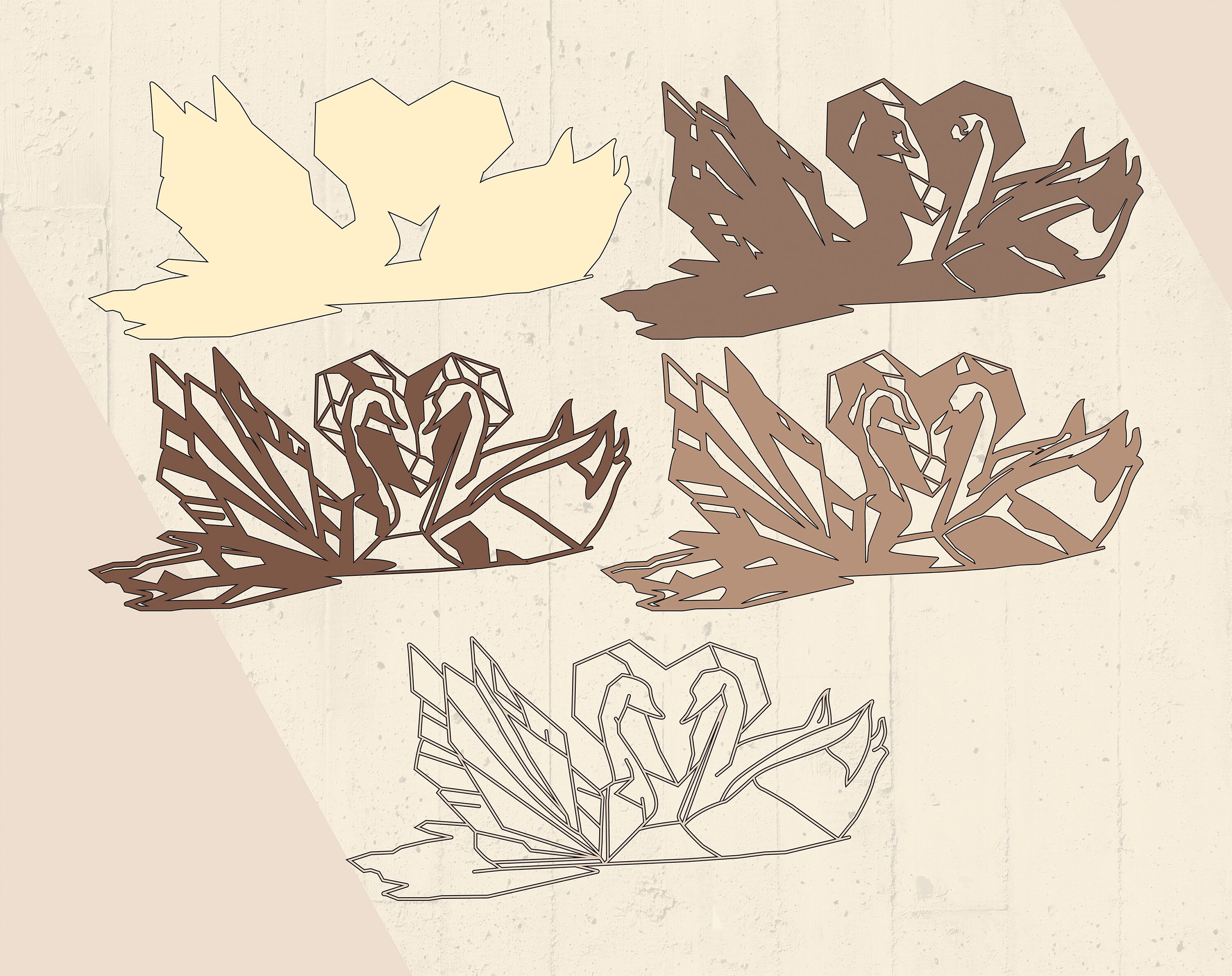 3D Origami SVG Multilayered File / Digital Download / 5 Layers Laser ...