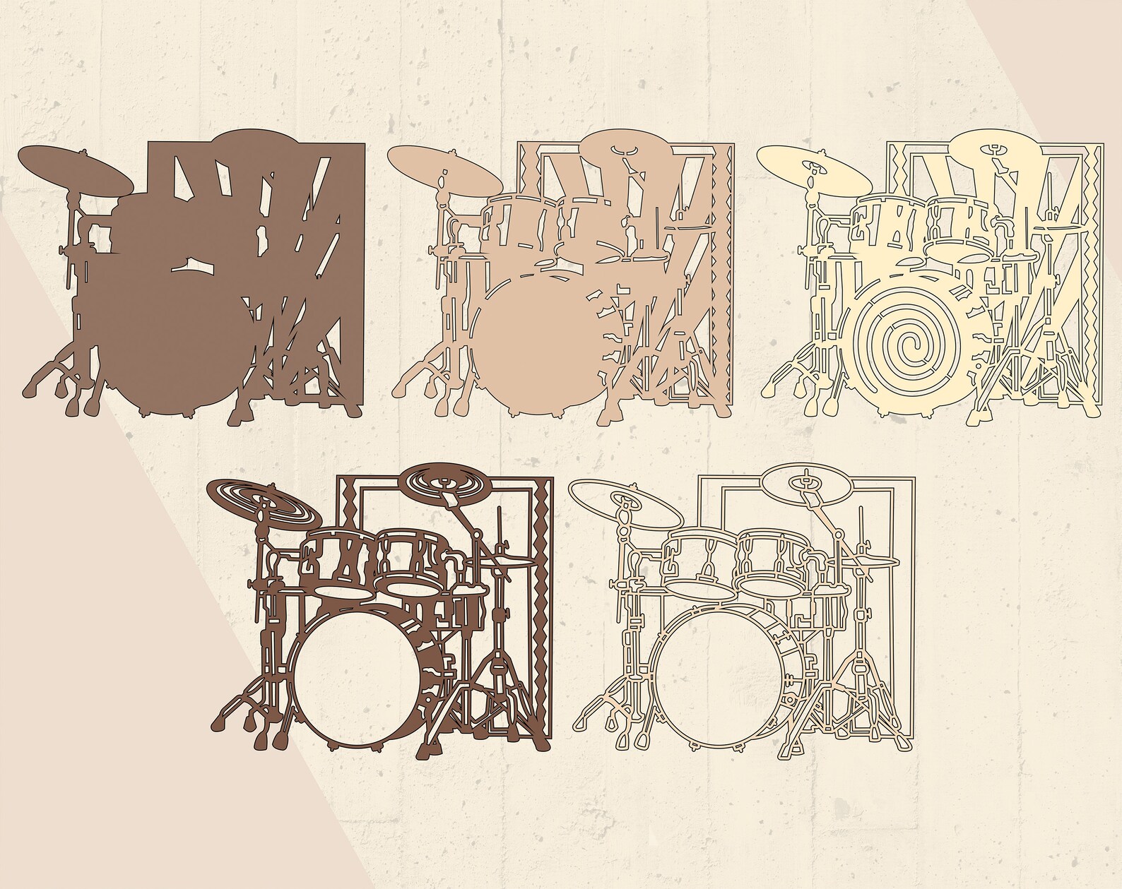 Drums 3D Layered SVG File / Mandala Laser Cut File / Gift for Music ...