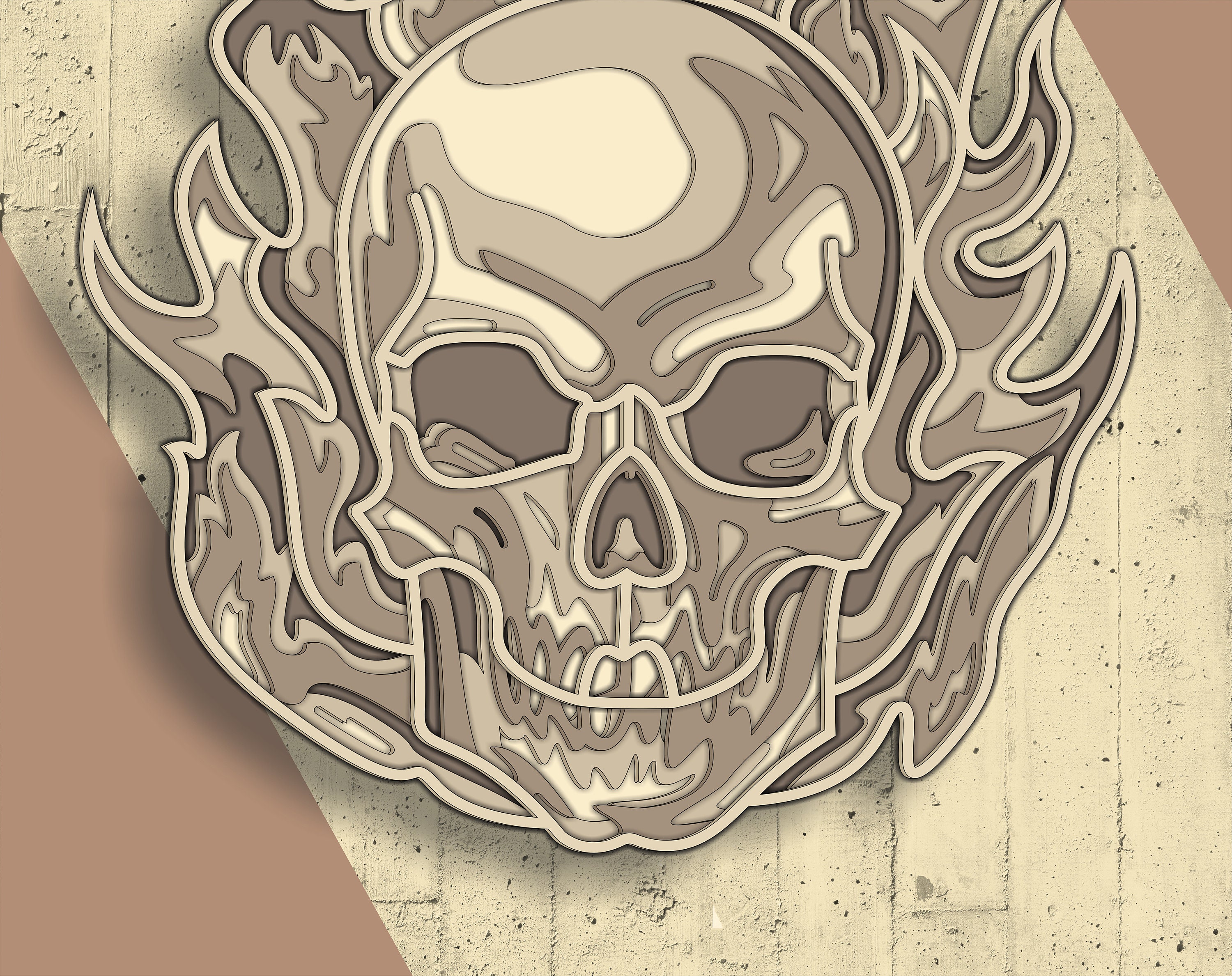 Skull 3D Layered SVG File / 5 Layers Laser Cut File / Craft Gift for ...
