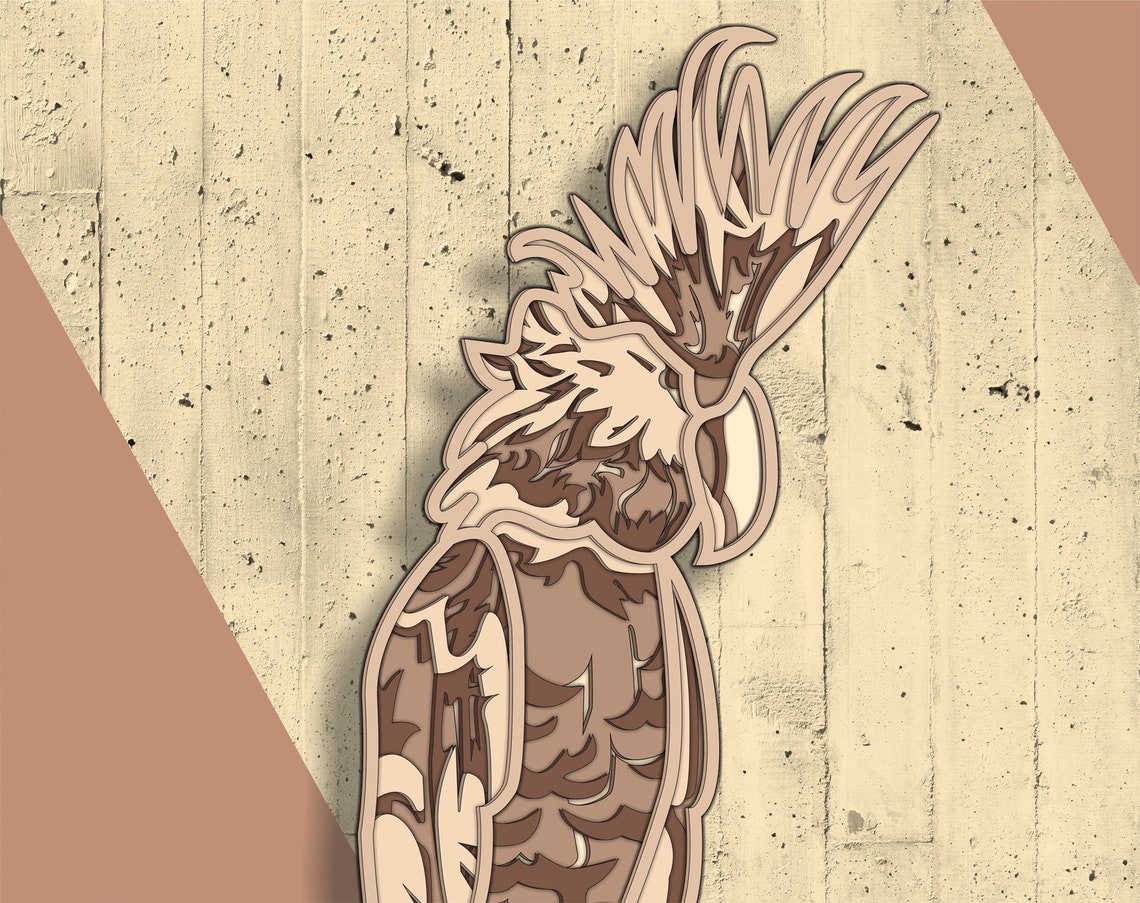 Parrot SVG Layered 3D Design / Laser Cut Files / 5 Layers Parrot ...