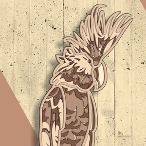 Parrot SVG Layered 3D Design / Laser Cut Files / 5 Layers Parrot ...
