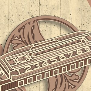 Harmonica 3D Multilayered SVG File / Laser Cut File / Gift for Crafter ...