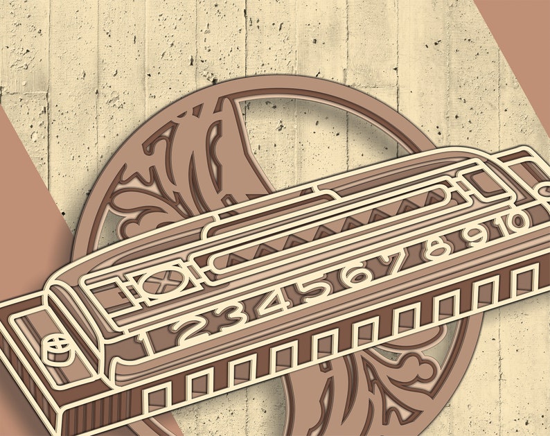 Harmonica 3D Multilayered SVG File / Laser Cut File / Gift for Crafter ...