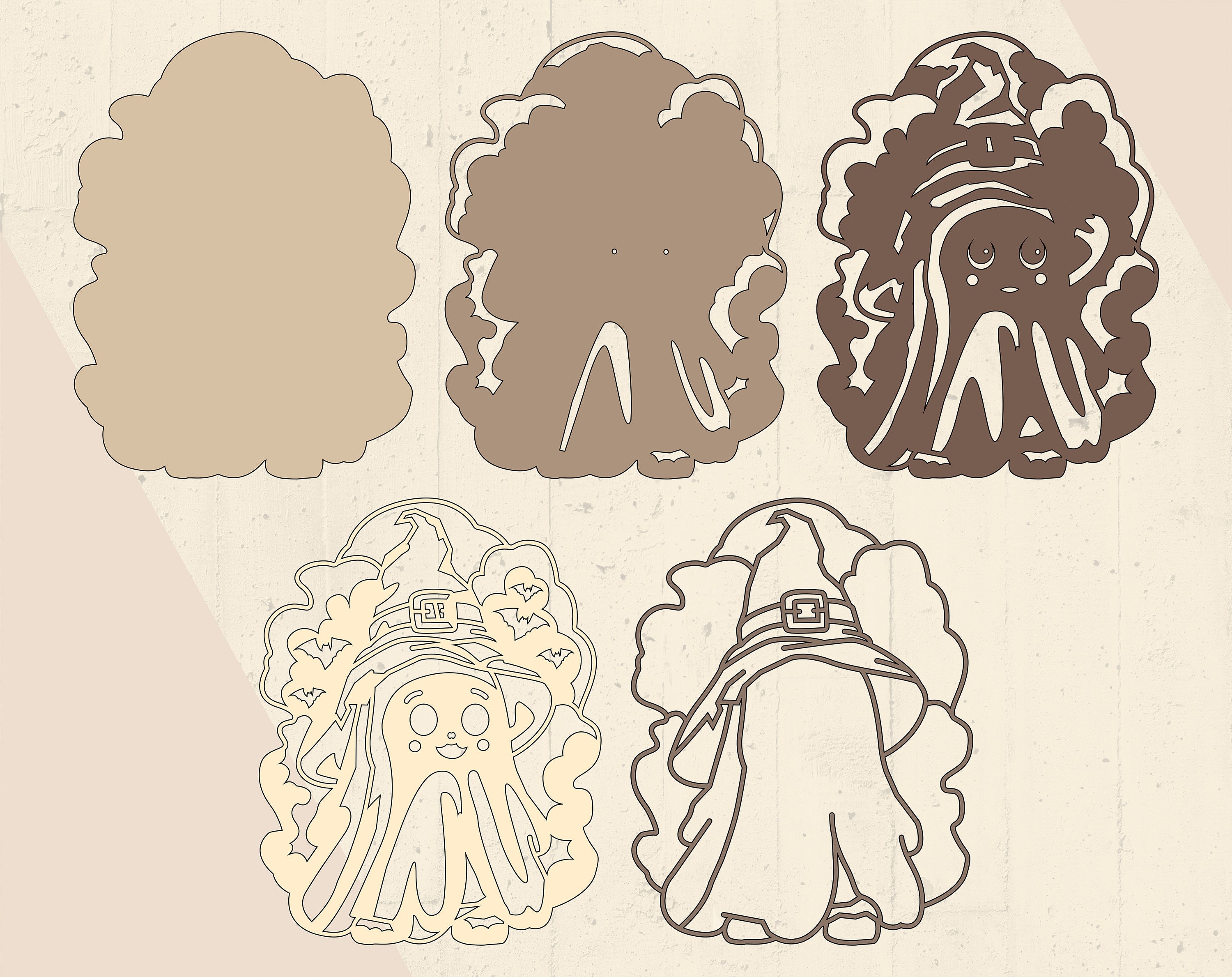 Ghost 3D Layered SVG File / 5 Layers Laser Cut File / Ghost Craft Gift ...