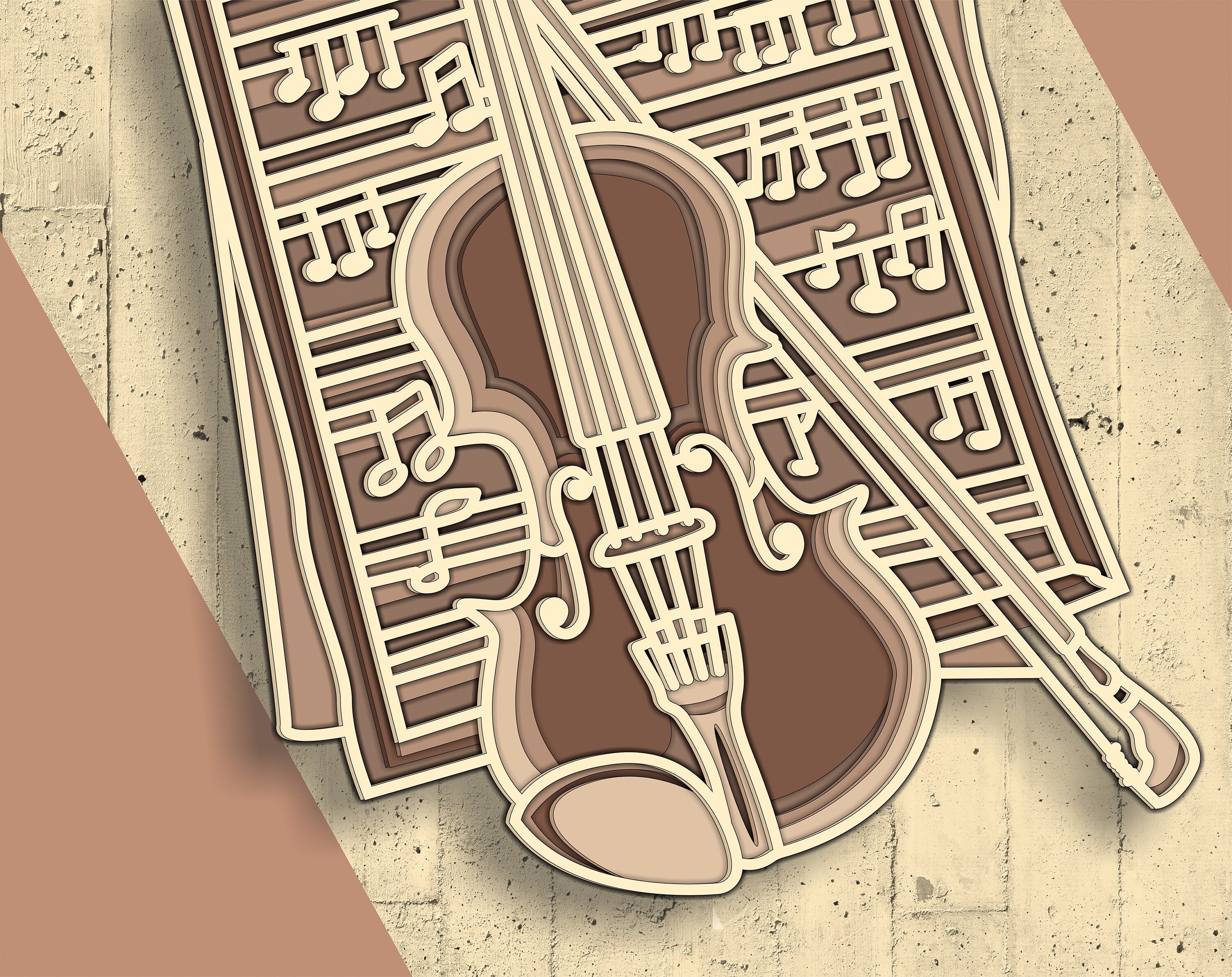 Violin 3D Layered SVG File / Laser Cut File / Music Lover Gift ...