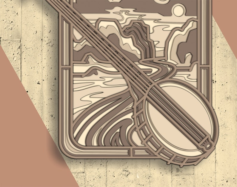 Banjo 3D Layered SVG File / 5 Layers Laser Cut File / Music Instrument ...
