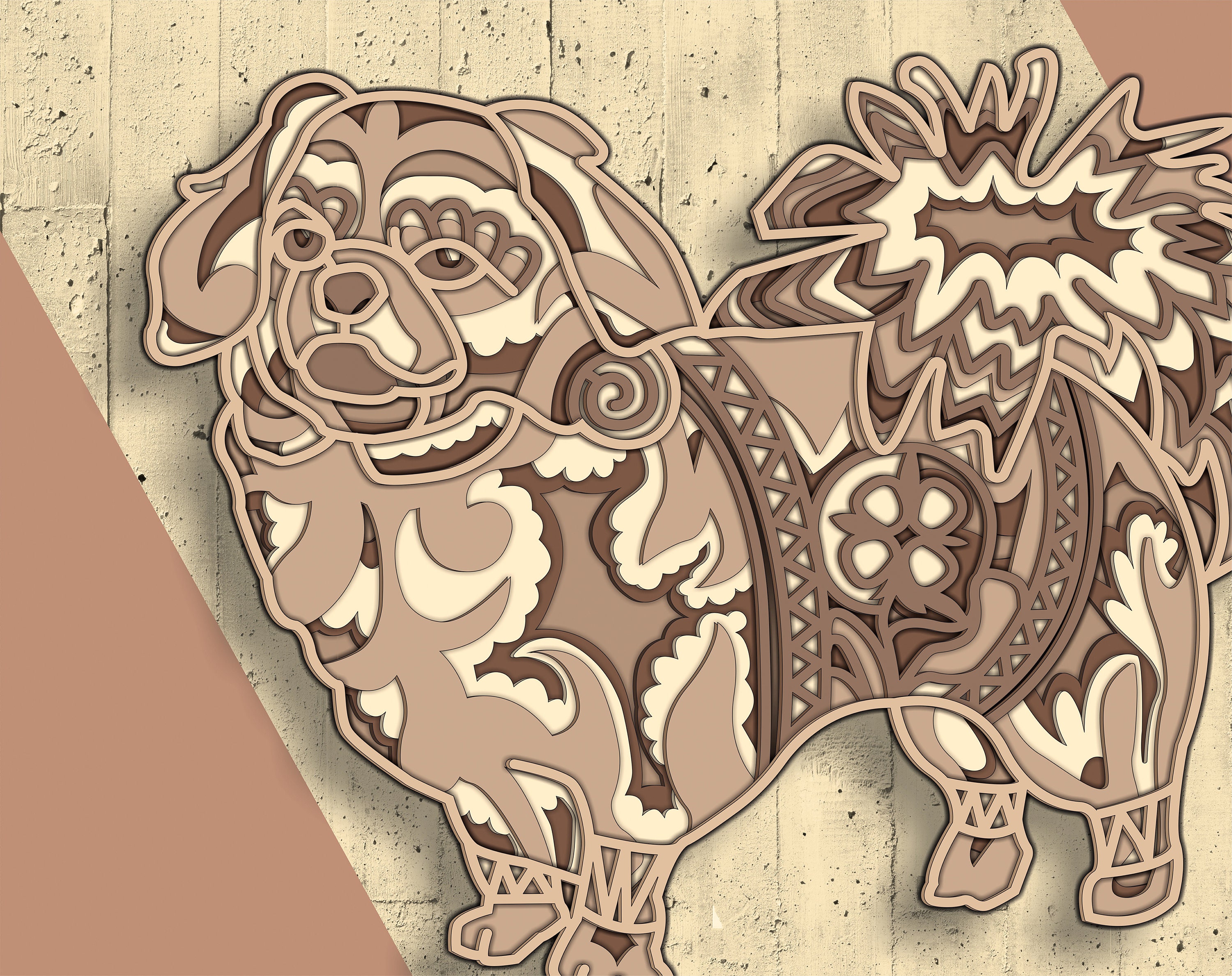 Lap Dog SVG Layered 3D File / Dog Laser Cut Files/ Pets Silhouette ...