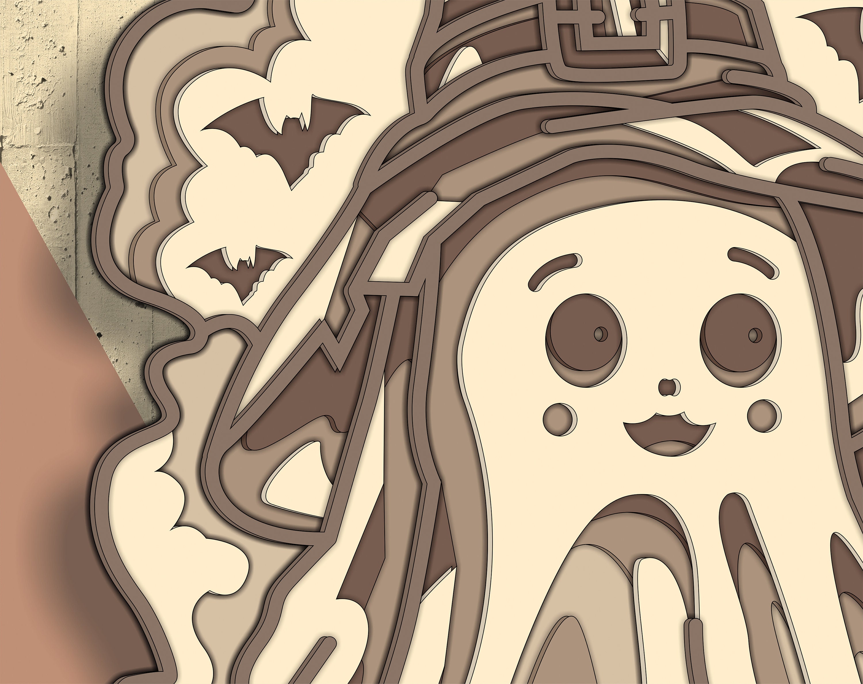 Ghost 3D Layered SVG File / 5 Layers Laser Cut File / Ghost Craft Gift ...