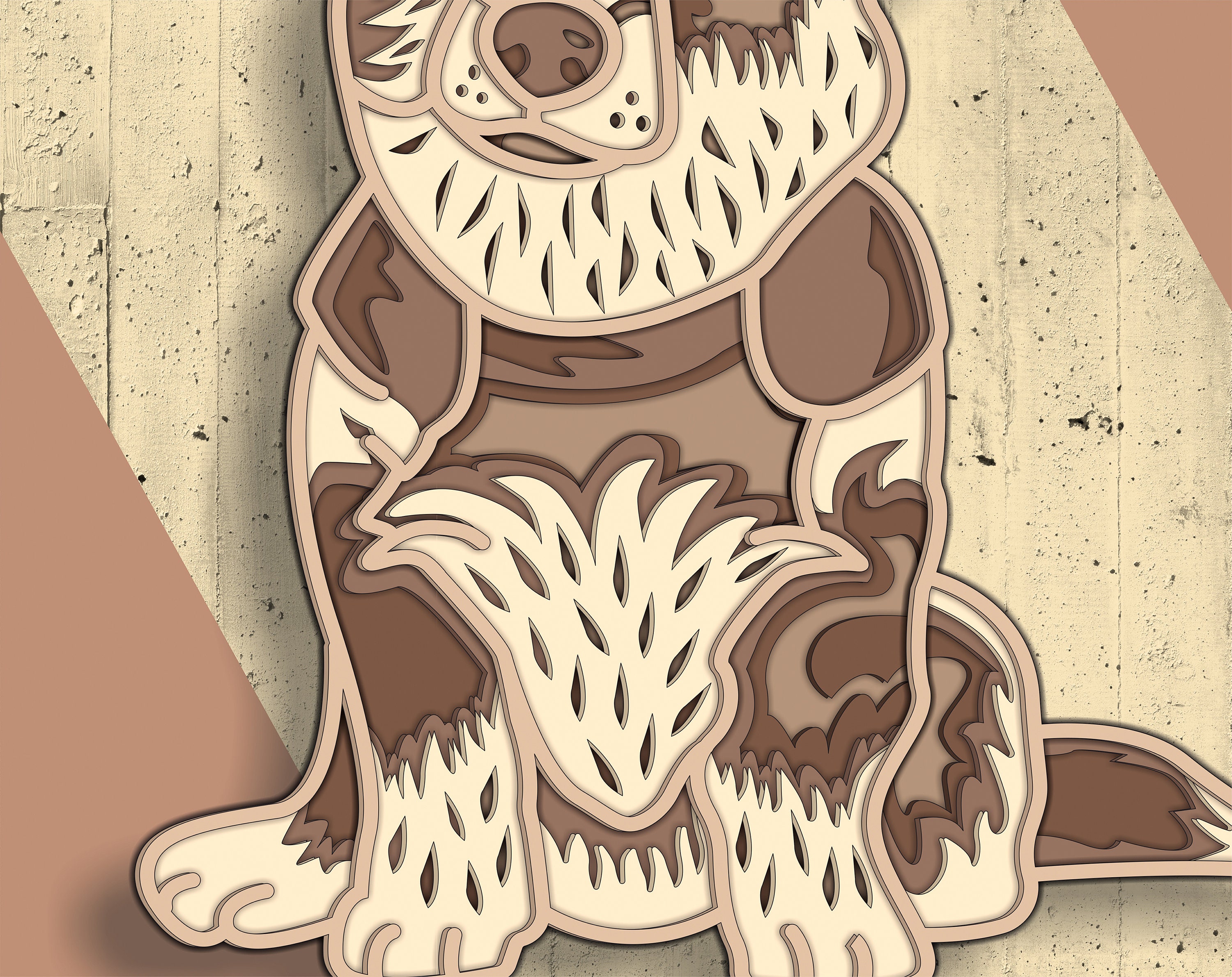 Corgi SVG Layered 3D File / Laser Cut Files/ Dog Silhouette / Digital ...