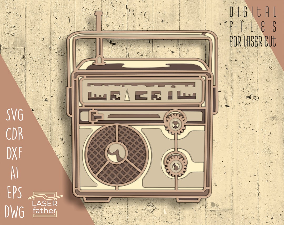 Radio Player SVG Multilayer 3D File / Laser Cut Mandala File / Radio ...