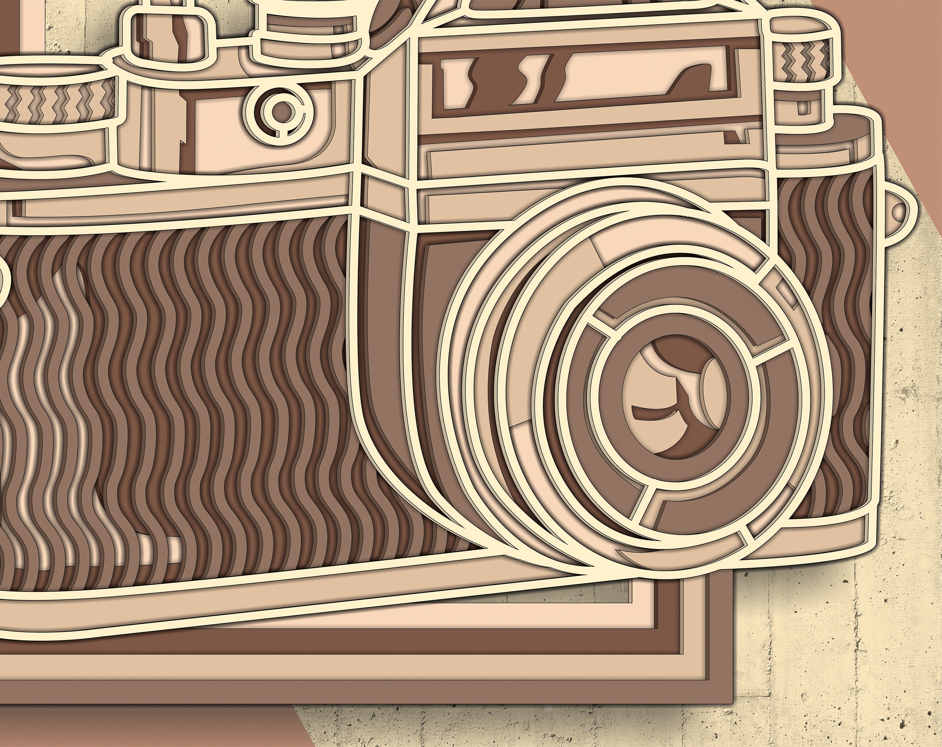 3D Retro Camera Layered SVG File / Instant Download / Laser Cut Files ...